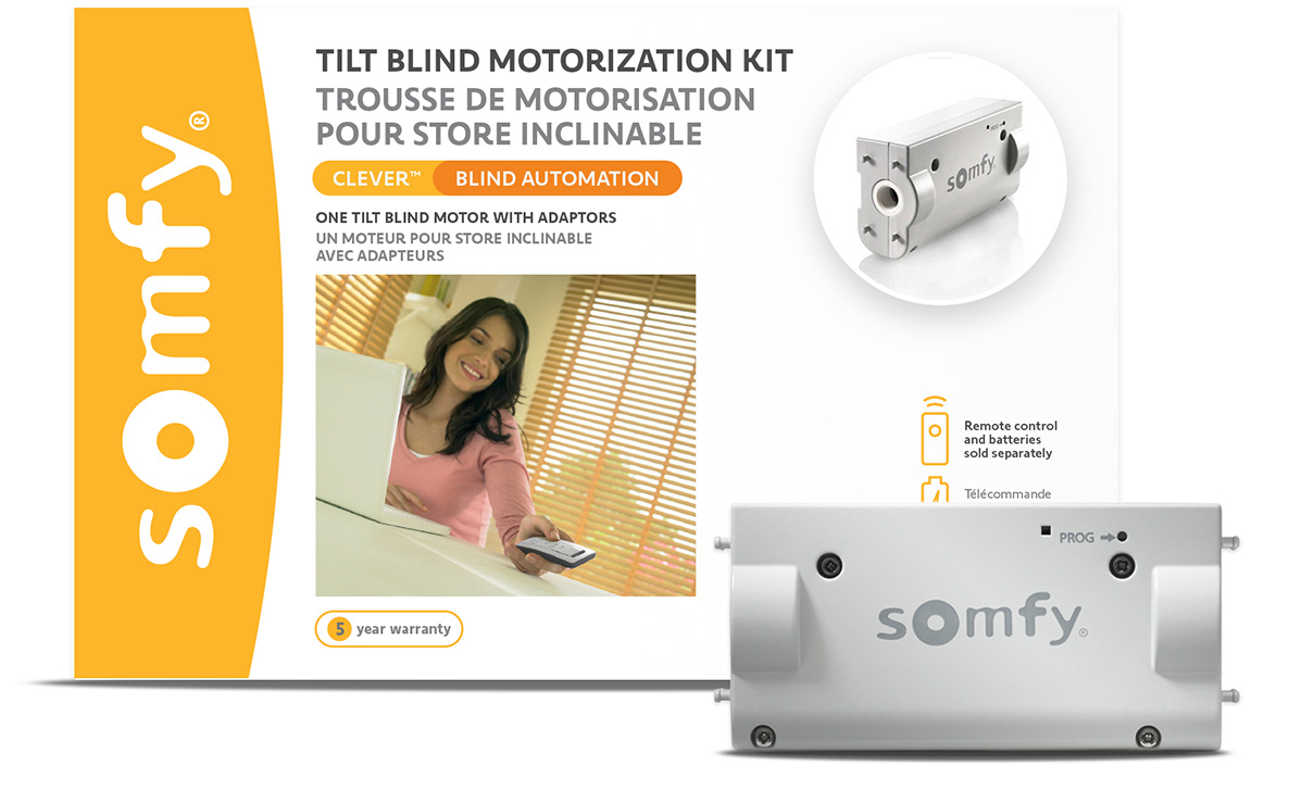 Clever™ Tilt Blind Motorization Kit: DIY Motor for Blinds by Somfy
